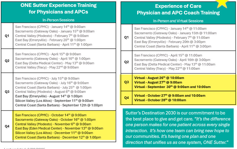 0752_SHSO_ONE Sutter Experience Physician & APC Trainings 2025_Live ...